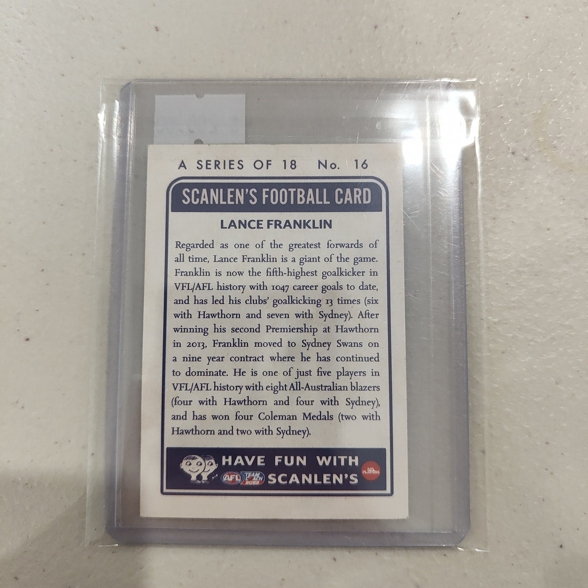 2023 Teamcoach Scanlens Retro Lance Franklin Sydney – Shields Stamps & Coins