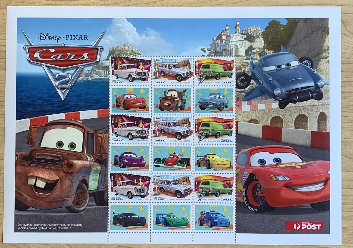 Australia Post Pixar Cars 2 50c Stamp Sheet – Shields Stamps & Coins