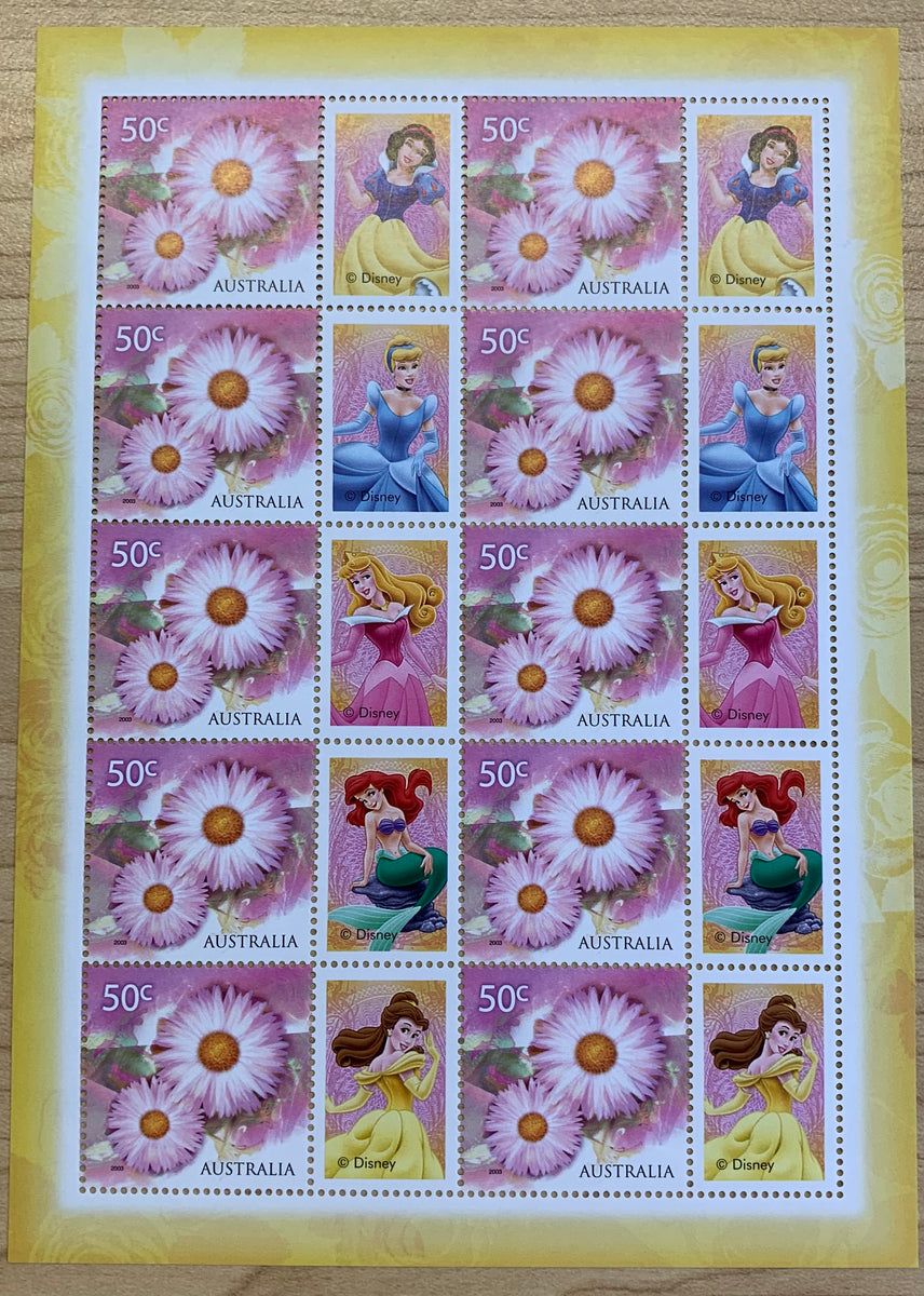 Australia 2003 50c Disney Princess SES Stamp Sheet. Limited edition ...