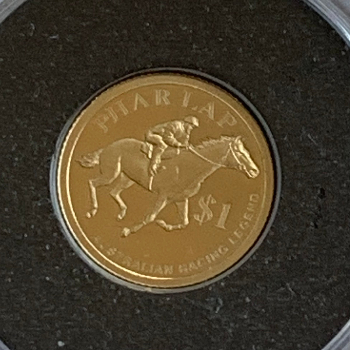 Solomon Islands 2017 Macquarie Mint $1 Phar Lap Horse .5 grams of .585 ...