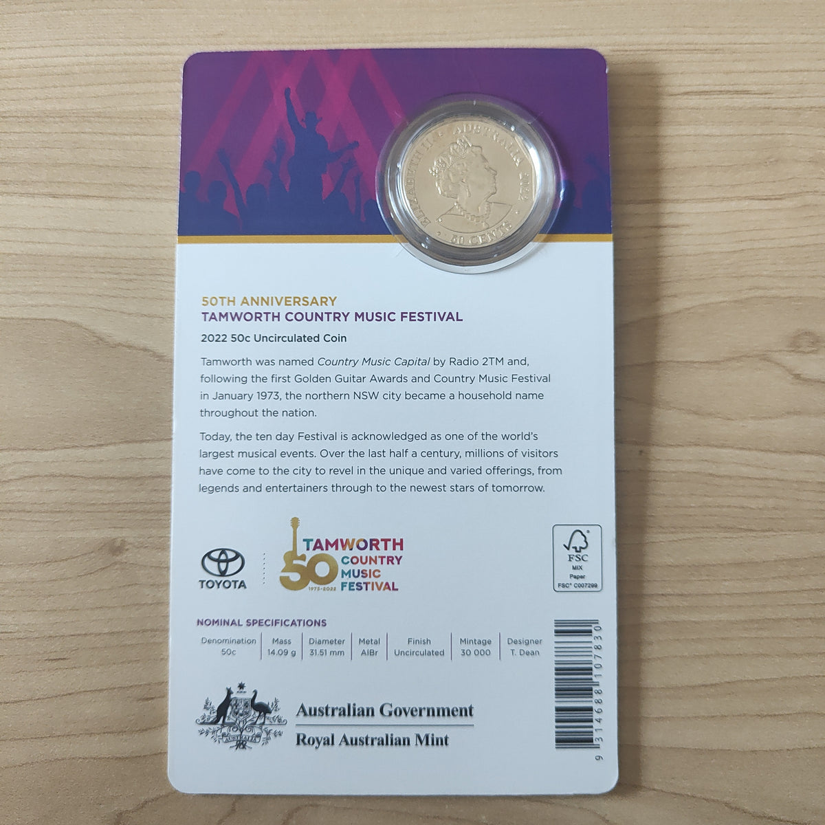 Australia 2022 RAM 50c 50th Anniversary Tamworth Country Music Festiva ...