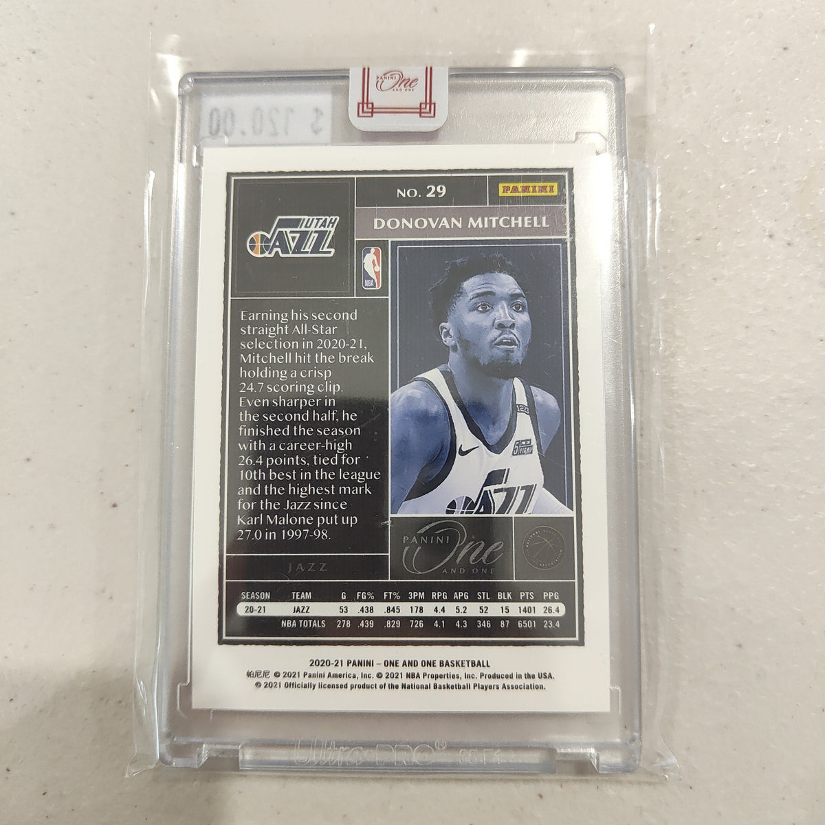 2021 NBA Panini One and One Red Donovan Mitchell Utah Jazz 02/15 ...