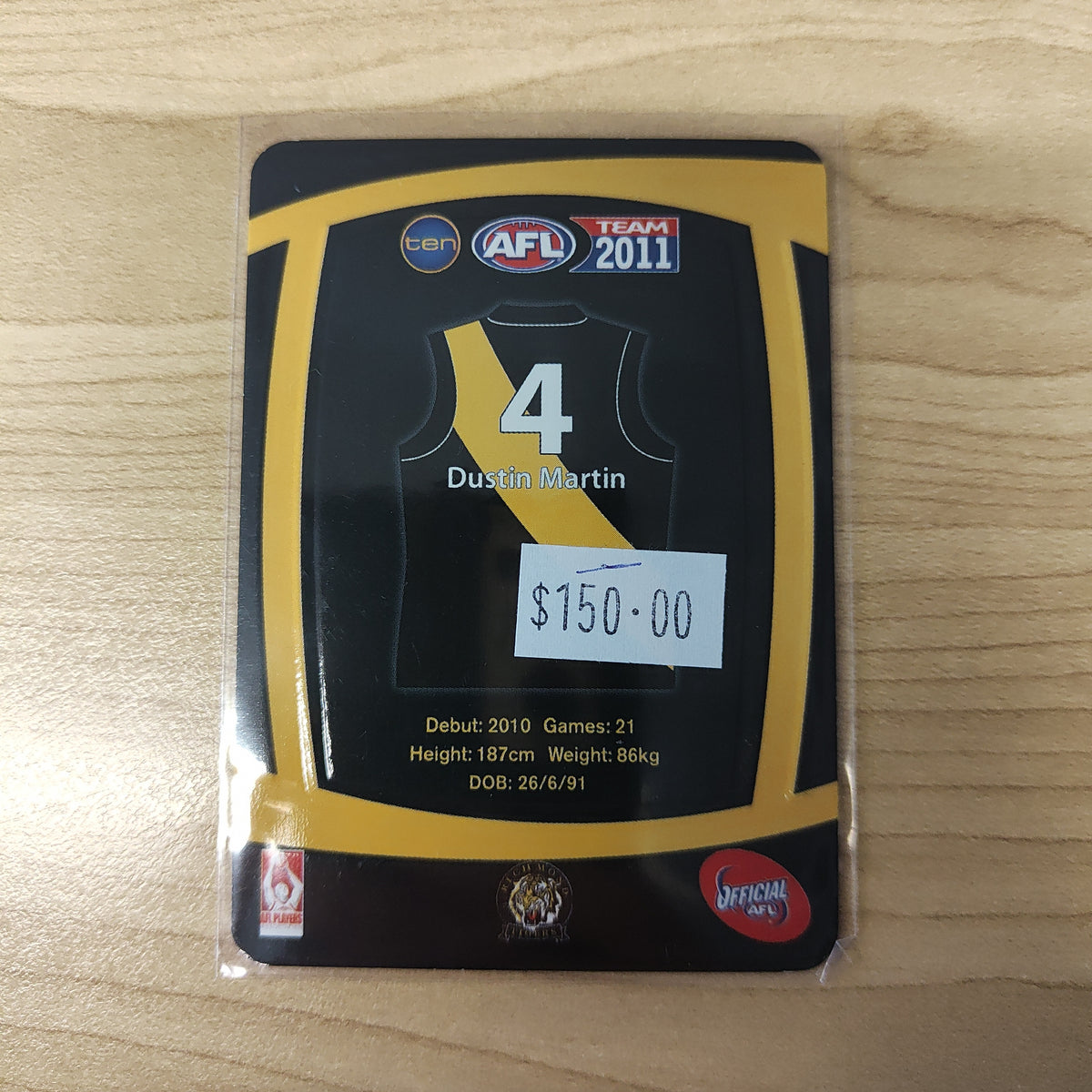 2011 AFL Teamcoach Prize Card Dustin Martin Richmond – Shields Stamps ...