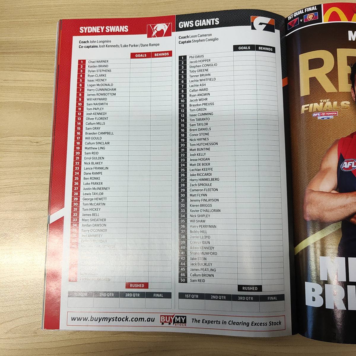 2021 AFL Football Record Qualifying and Elimination Finals – Shields ...