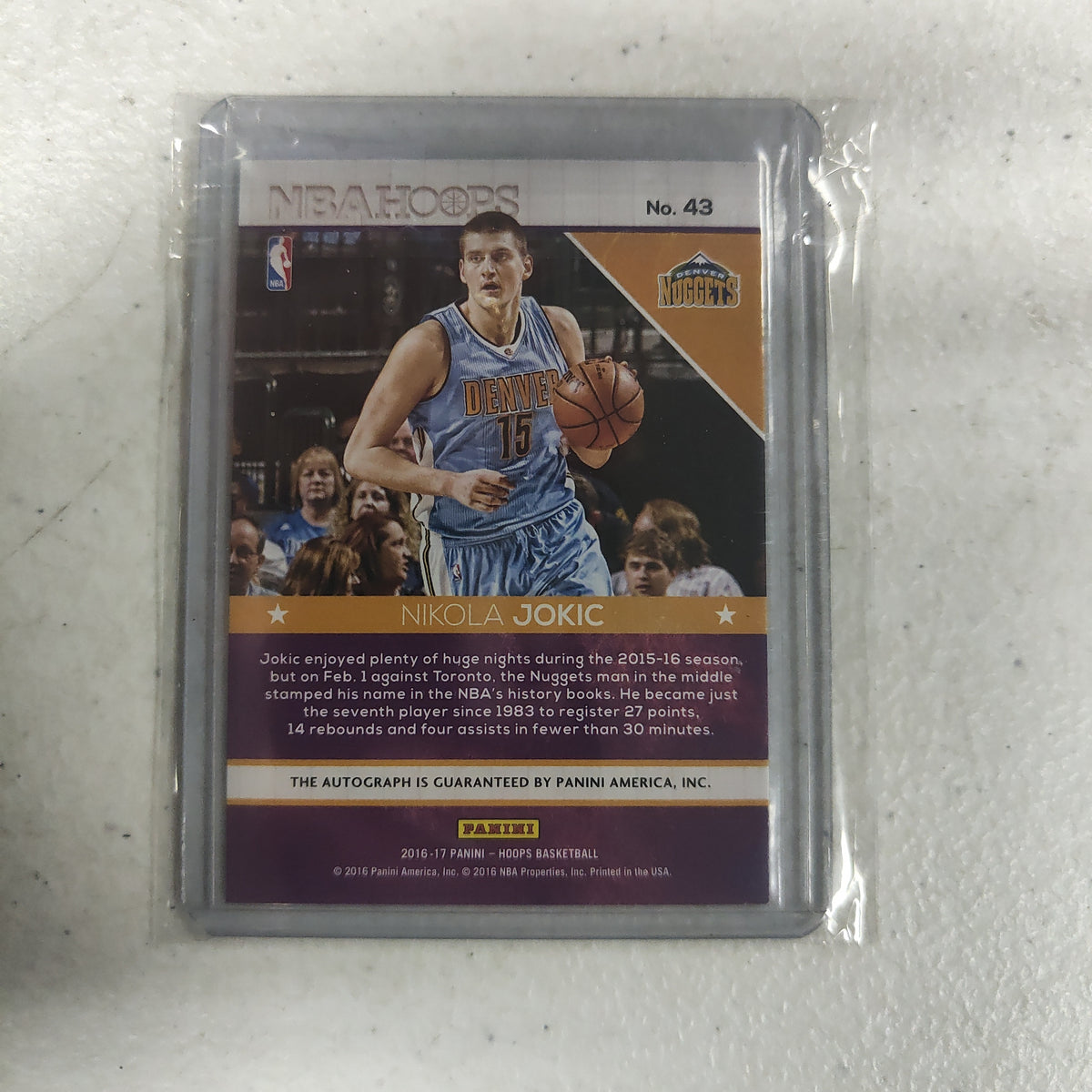 2016 Panini NBA Hoops Hot Signatures Nikola Jokic Nuggets NBA Basketba ...