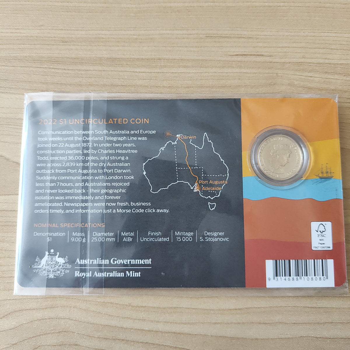 2022 RAM $1 150th Anniversary Australian Overland Telegraph Line Carde ...