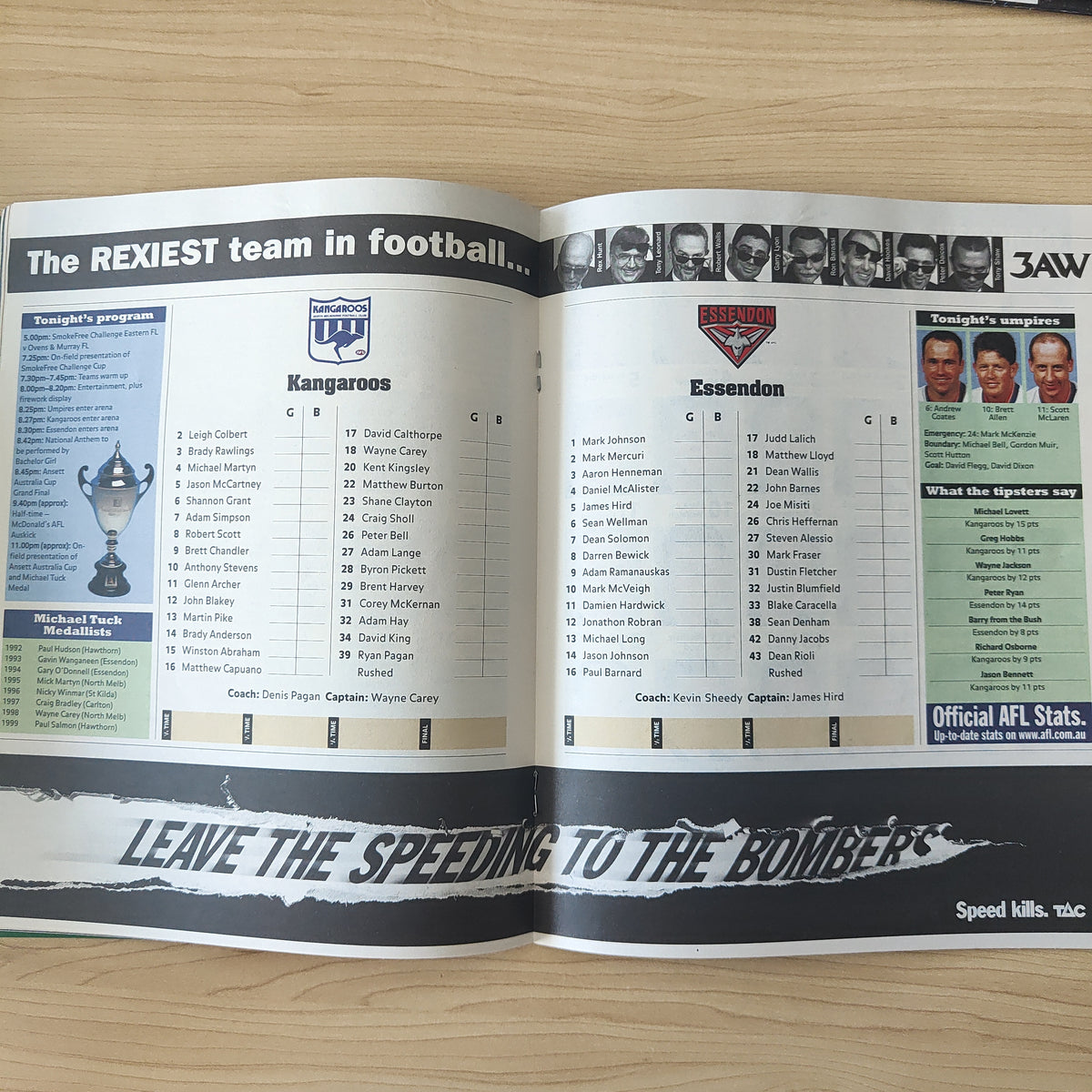 2000 Feb 26 Ansett Australia Cup Grand Final North Melb v Essendon Foo ...