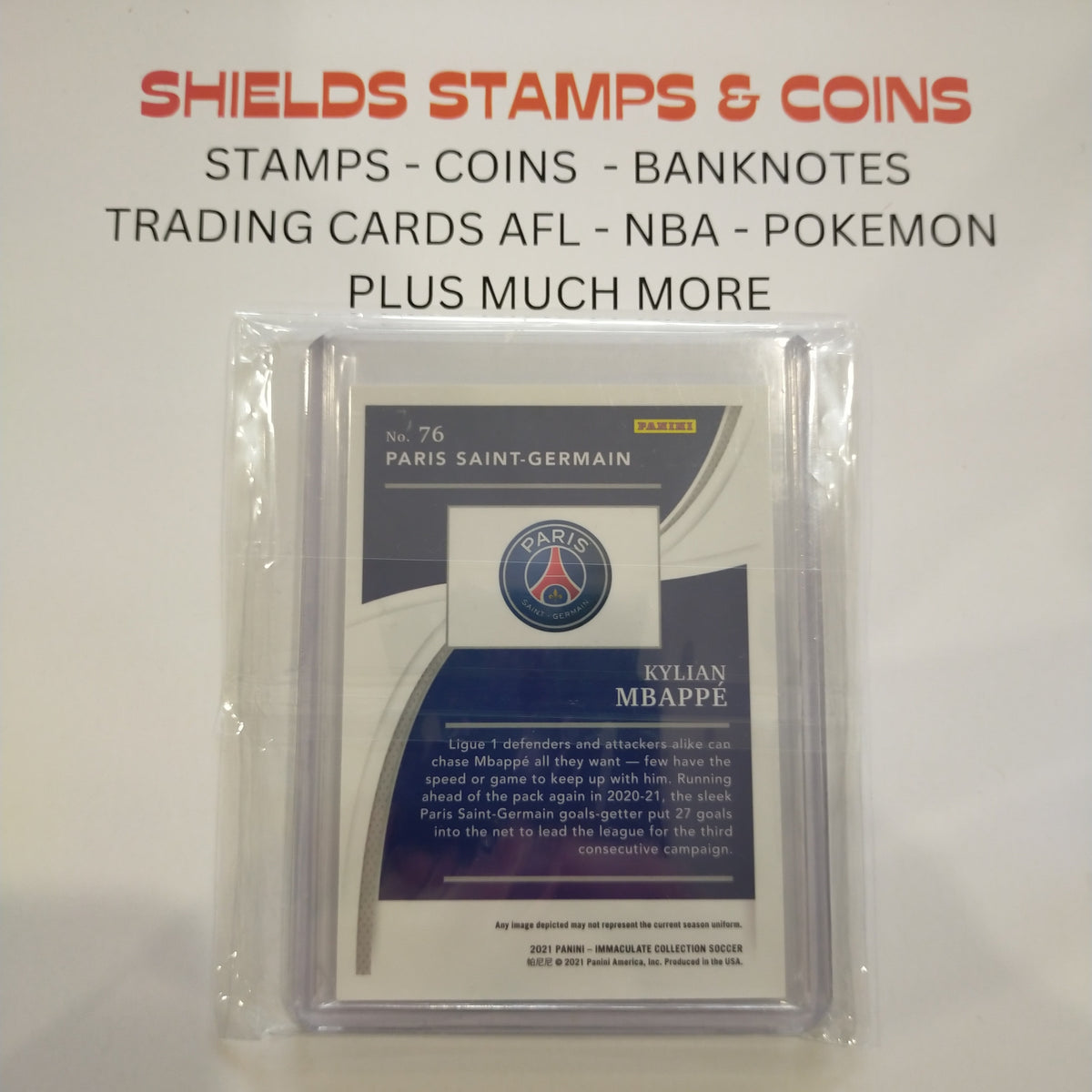 2021 Panini Immaculate Collection Soccer Kylian Mbappé 18/80 – Shields ...
