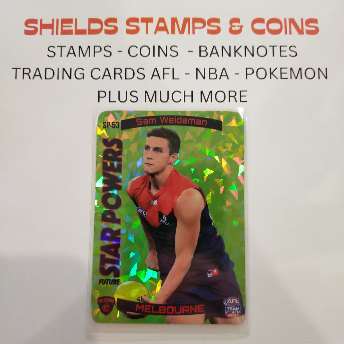2021 AFL Teamcoach Green Star Powers Sam Weideman Melbourne SP-53 ...