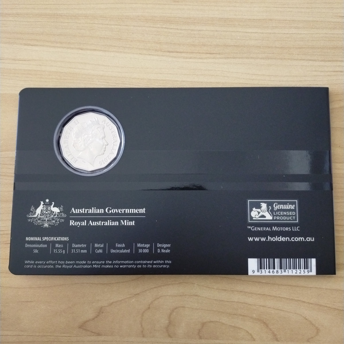 Australia 2016 RAM 50c Holden Heritage EH Car Coloured Uncirculated Co ...