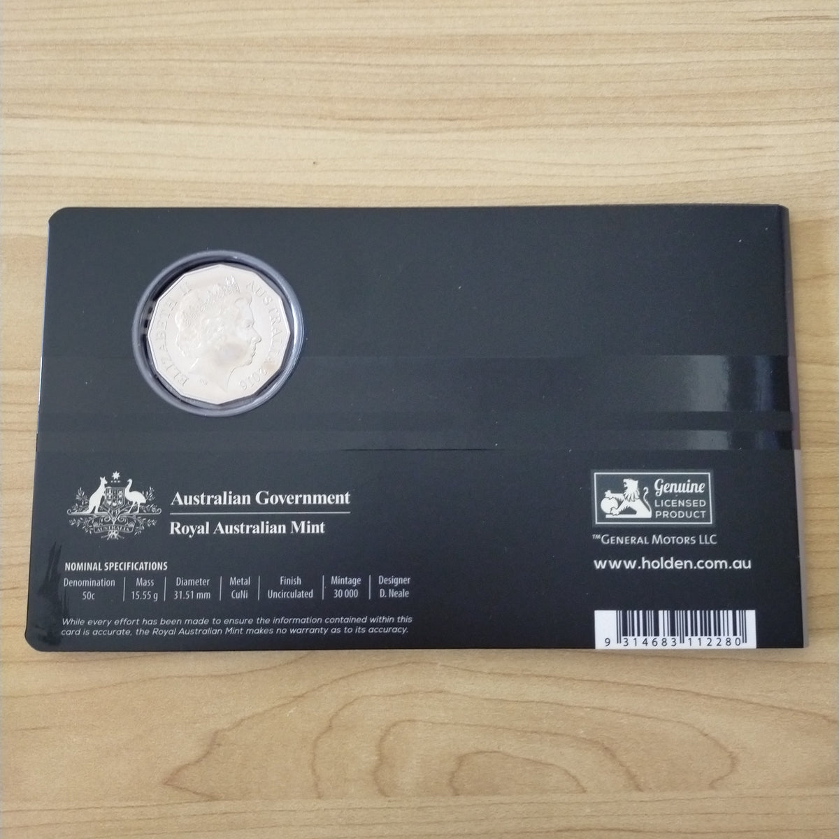 Australia 2016 RAM 50c Holden Heritage FB Car Coloured Uncirculated Co ...