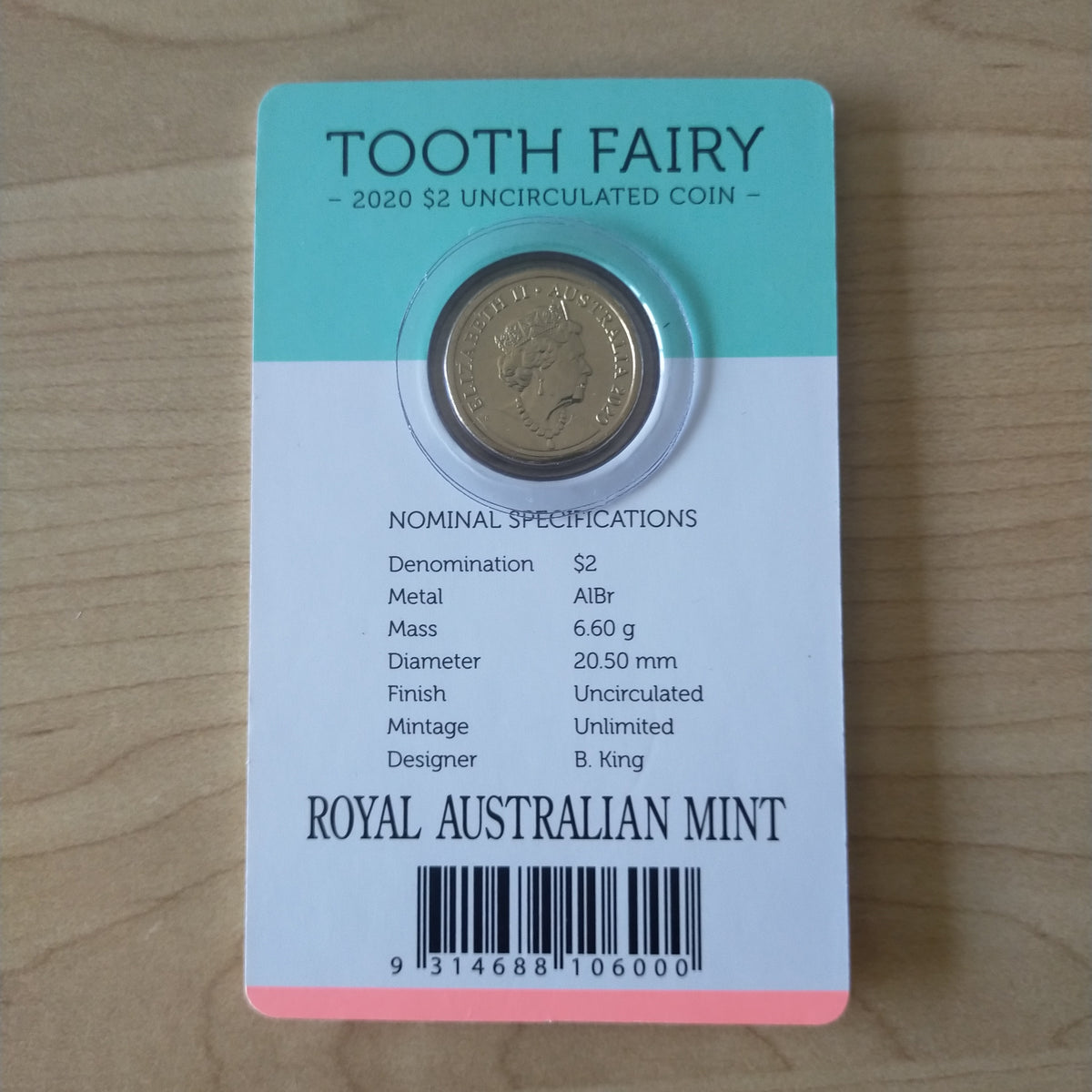 2020 Royal Australian Mint $2 Tooth Fairy Uncirculated Coin – Shields ...