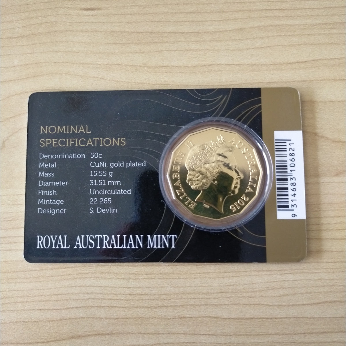 Australia 2015 RAM 50c Fifty Cents 50th Anniversary of Royal Australia ...