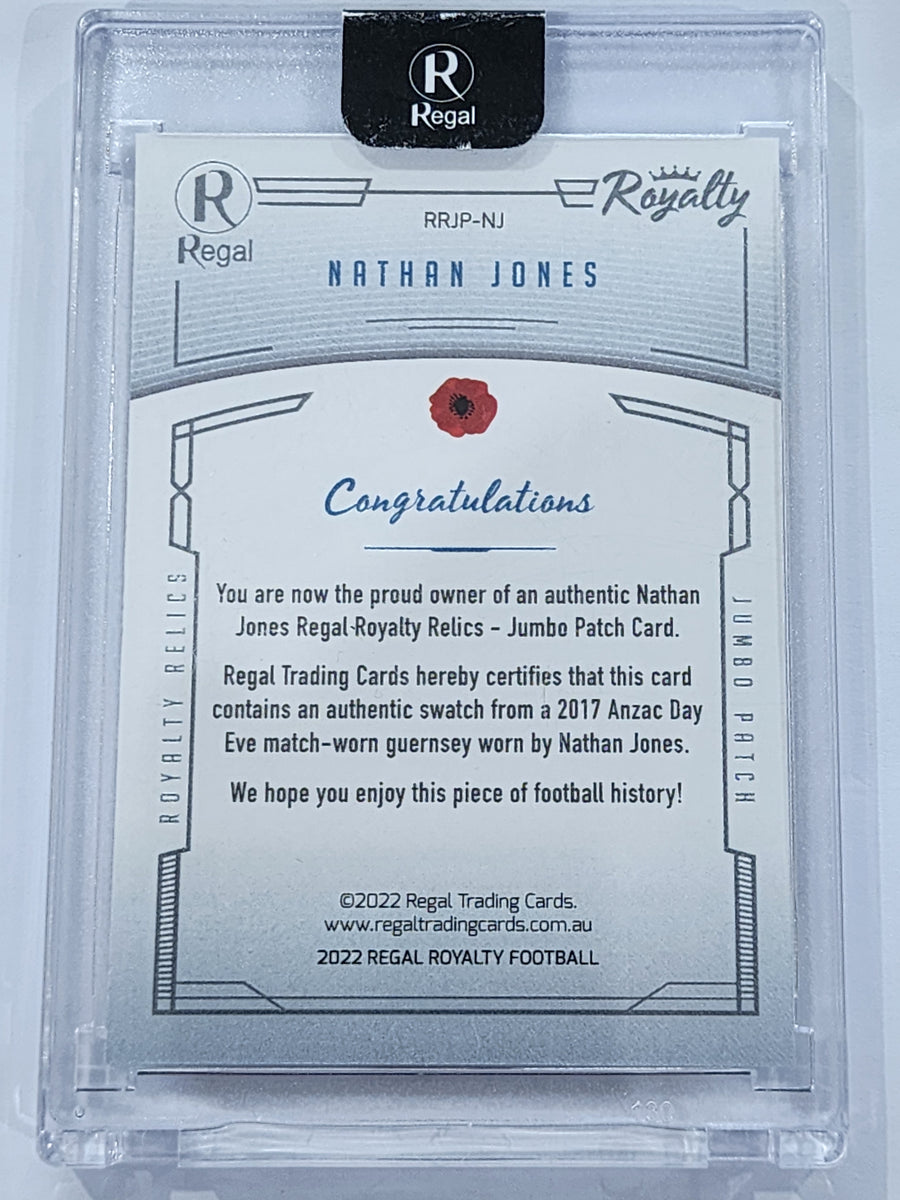 2022 AFL Regal Royalty Relics Nathan Jones Jumbo Patch Card Melbourne ...