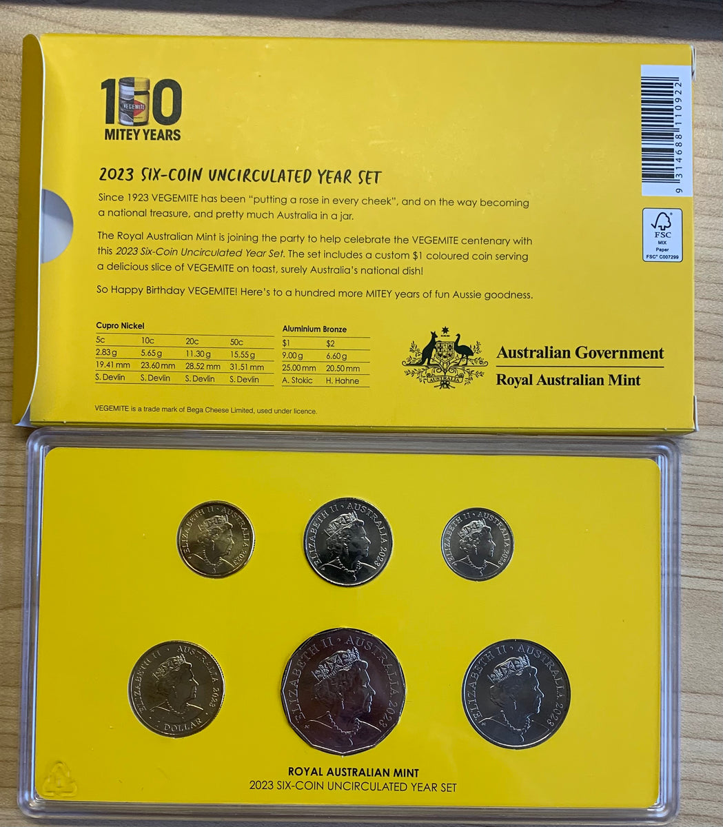Australia 2023 Vegemite Centenary 6 Coin Uncirculated Set – Shields ...