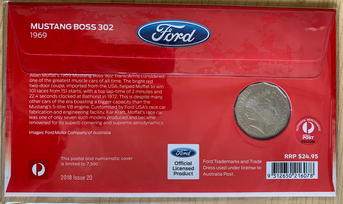 Australia 2018 50c 1969 Ford Mustang Boss car 302 PNC Uncirculated ...