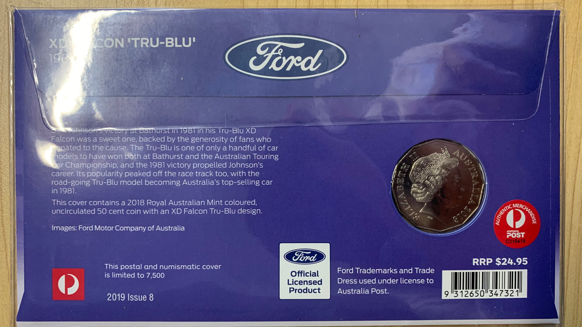Australia 2019 Coloured 50c Ford High Octane 1981 XD Falcon Tru-Blu Ca ...