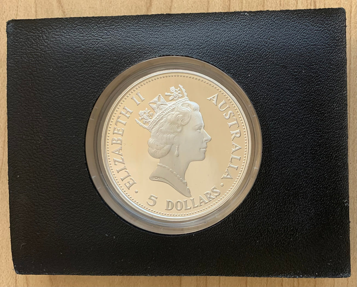 Australia 1990 Perth Mint $5 Kookaburra 1oz Silver Proof Coin – Shields ...