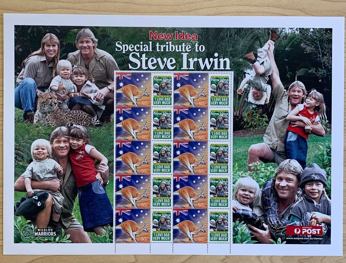 Australia Post New Idea 50c Special Tribute to Steve Irwin Sheet ...