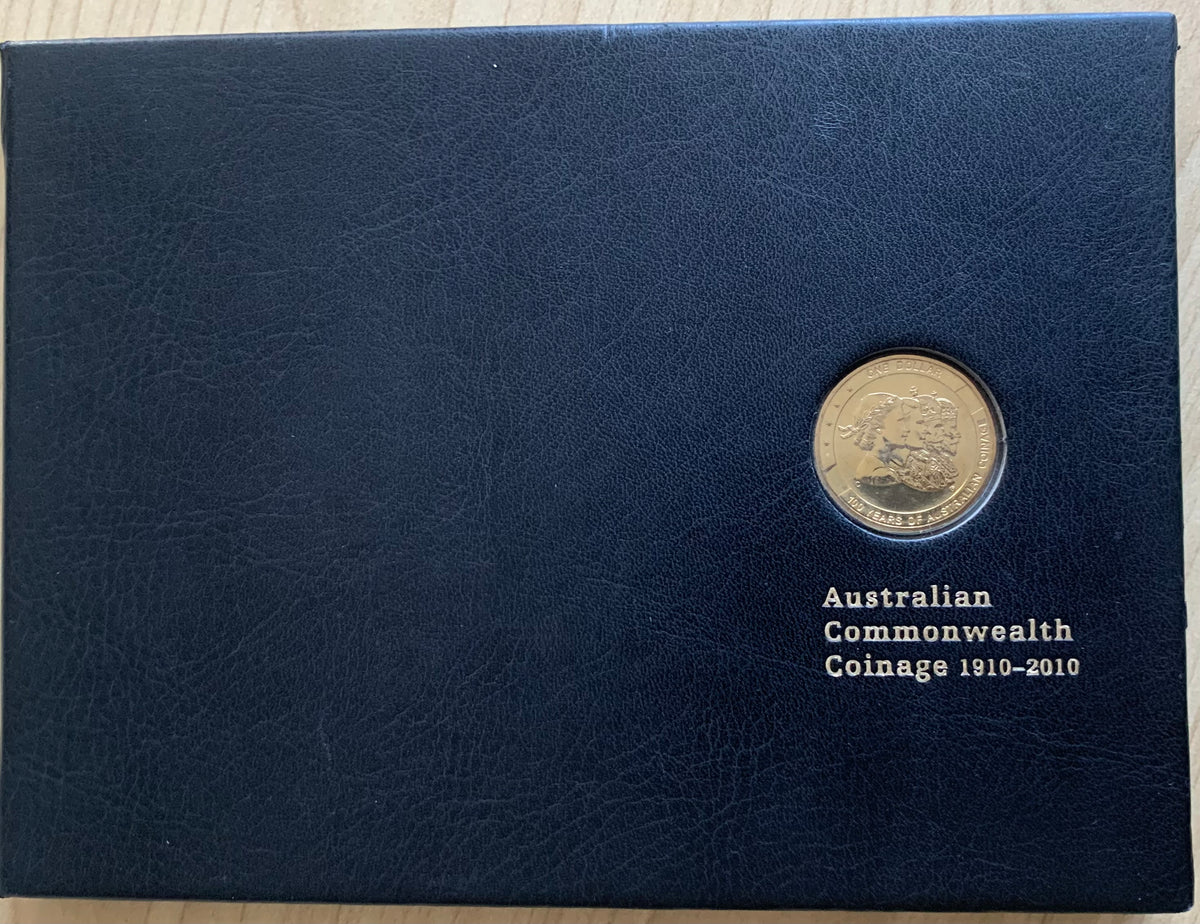 Australia 2010 $1 uncirculated coin and Overprinted Stamp Set 100 Year ...