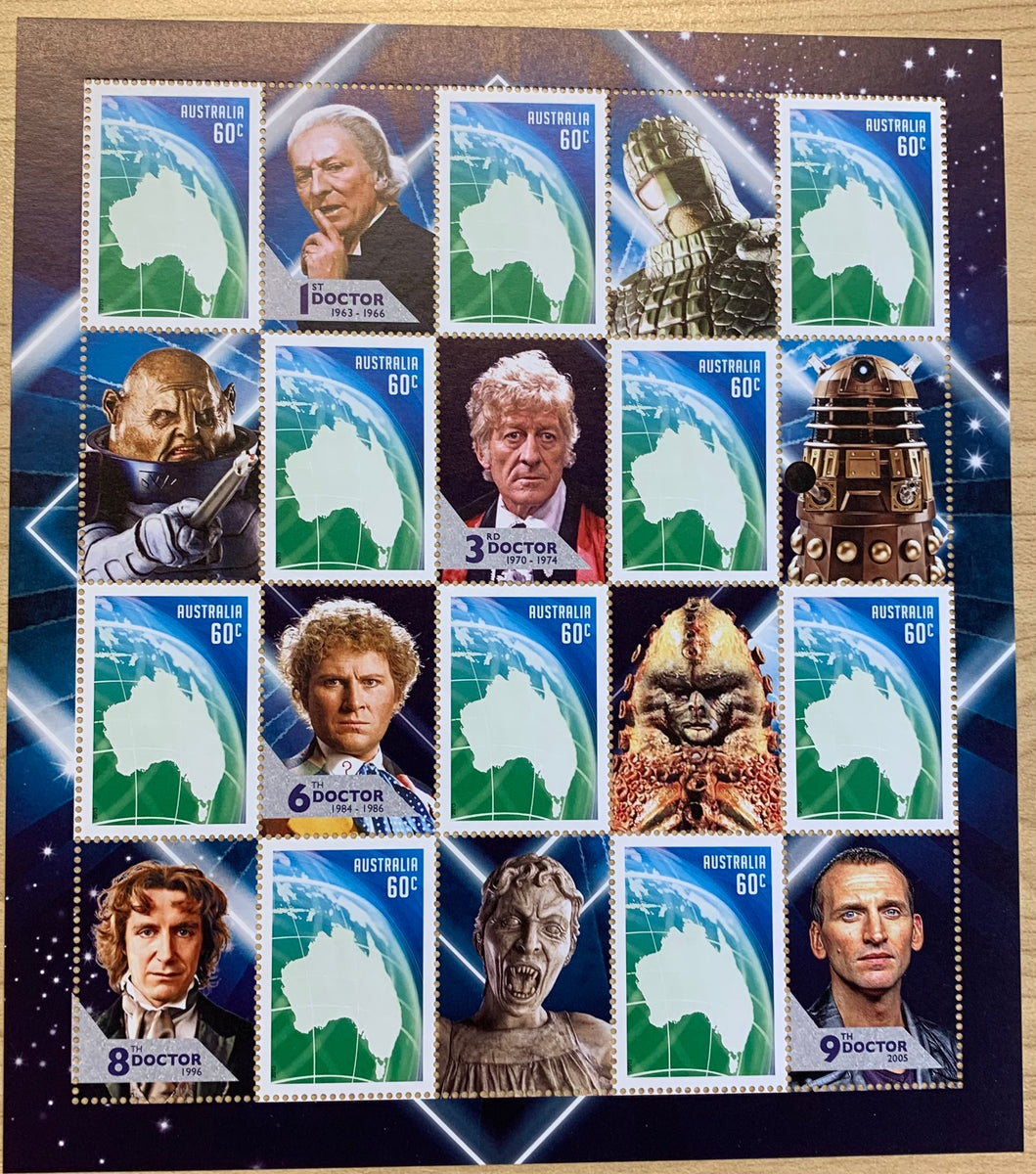 Australia 2013 60c 50th Anniversary of Doctor Who SES Stamp Sheet of 1 ...
