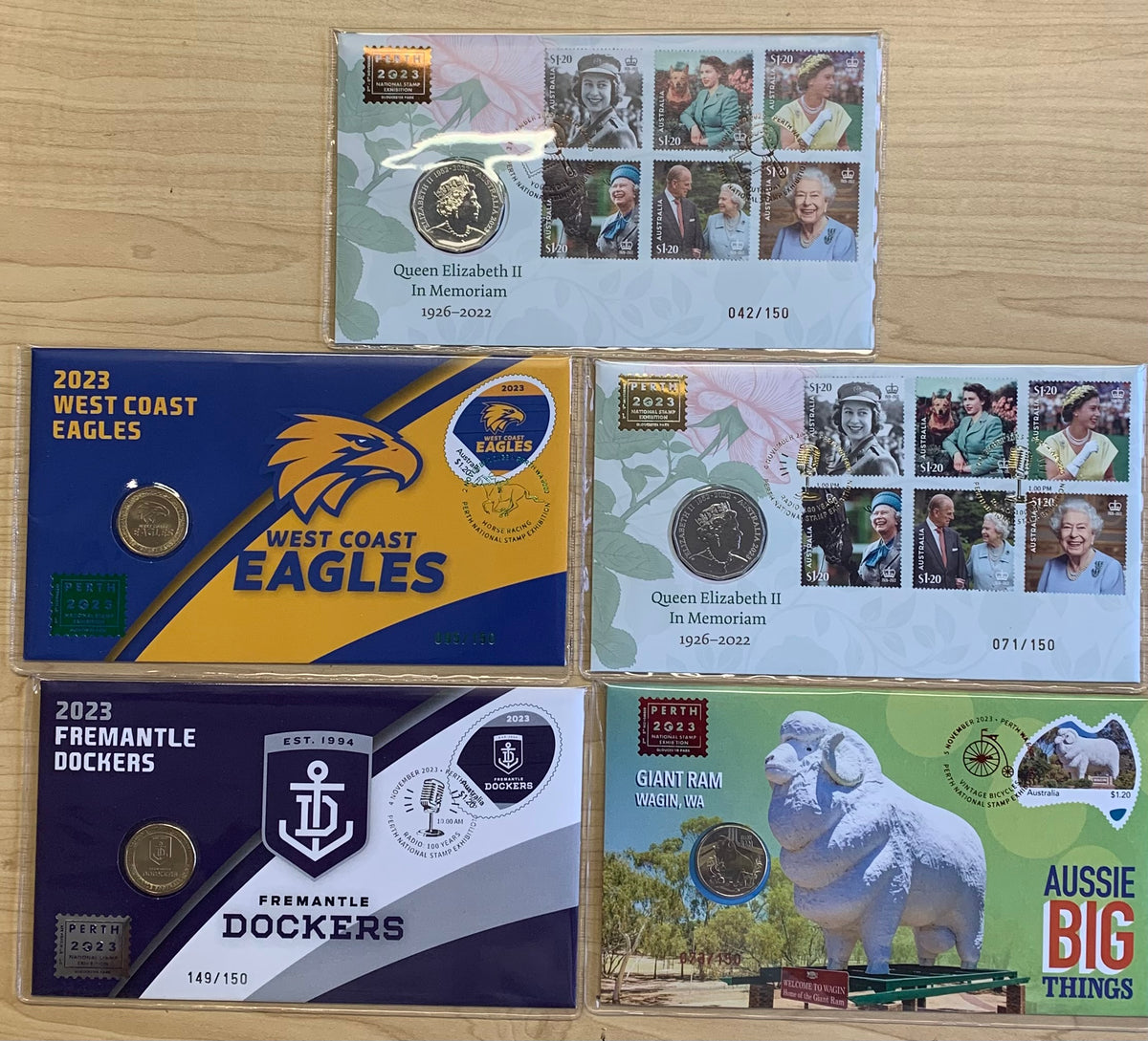 2023 Perth Stamp National Stamp Exhibition limited edition set of 5 PN ...