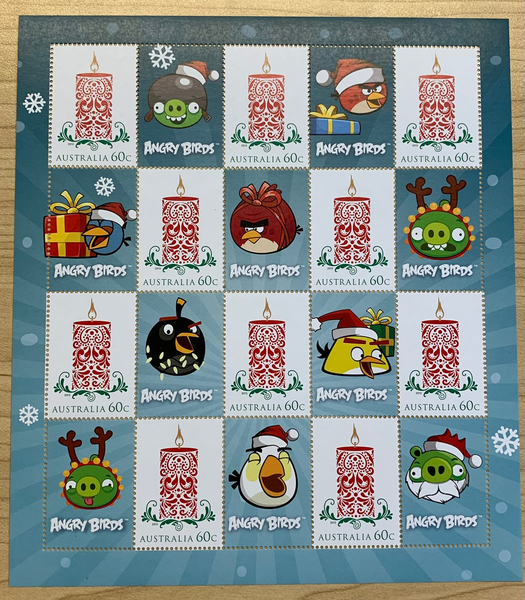 Australia 2013 60c Angry Birds Stamp Sheet of 10 – Shields Stamps & Coins