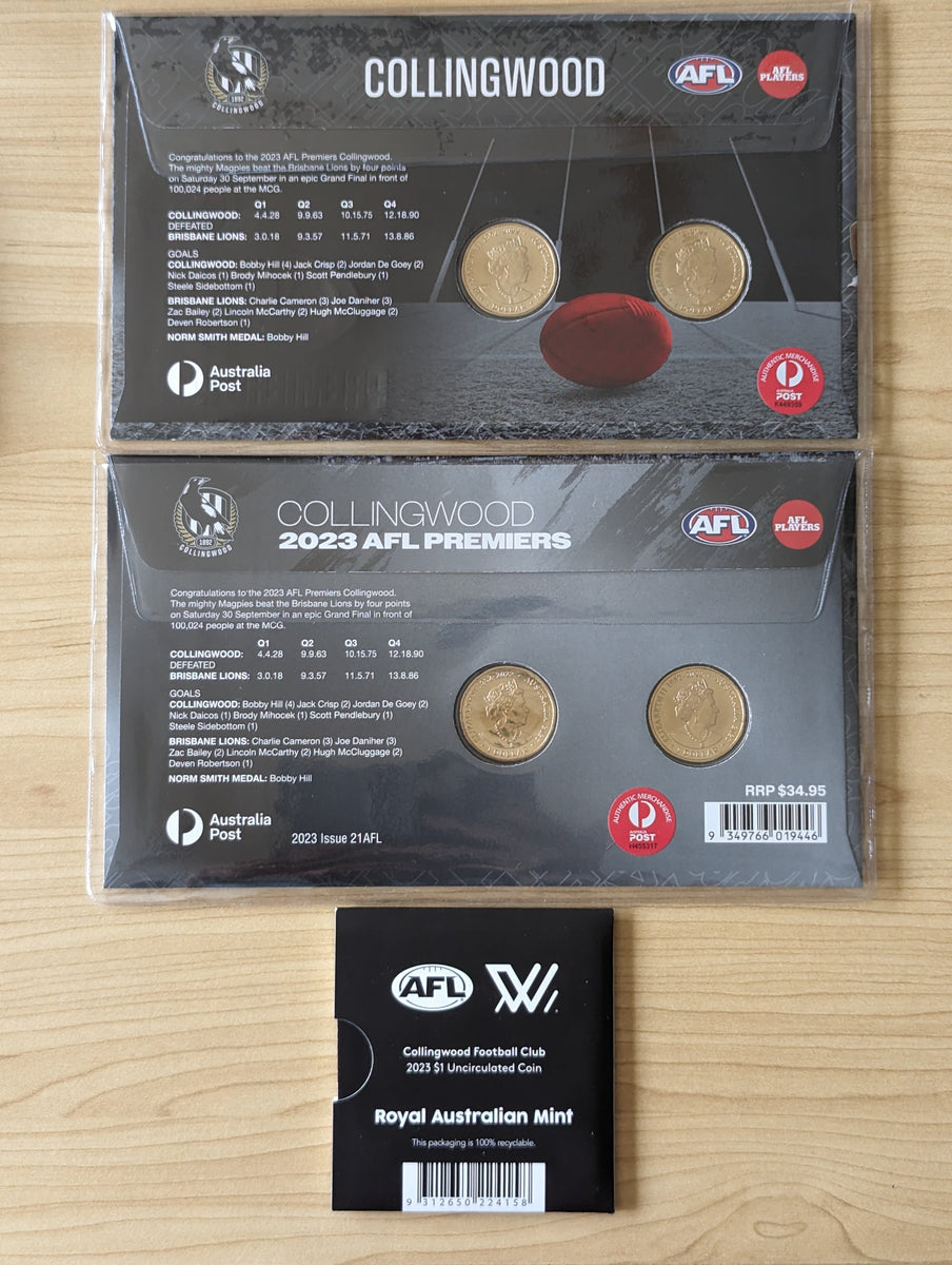 2023 AFL Collingwood Premiership PNCs and $1 Coin – Shields Stamps & Coins