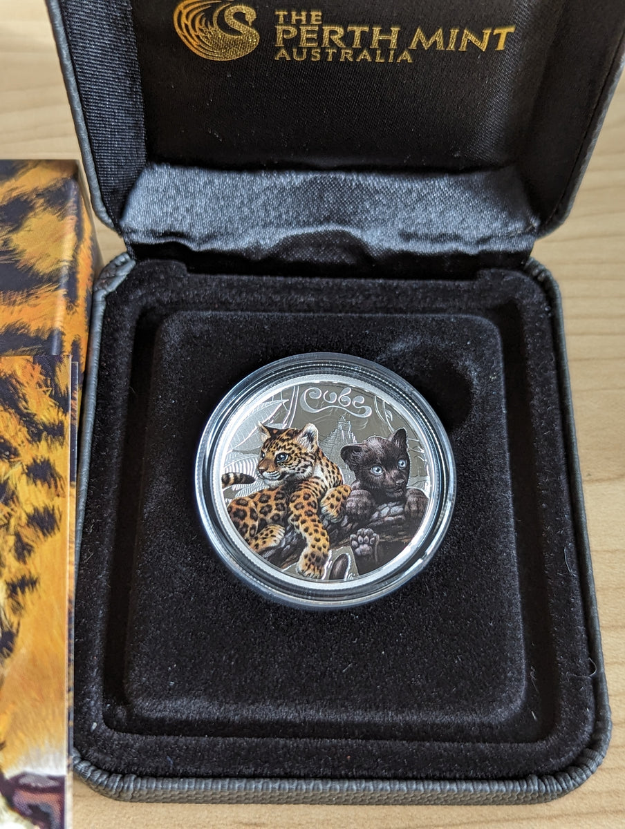 2016 Perth Mint Jaguar Cubs 1/2 Oz Silver Proof Coin – Shields Stamps ...