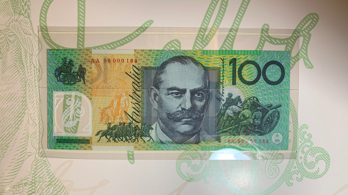 1998 $5, $10, $20, $50 & $100 Australian Premium Banknote Folder Match ...
