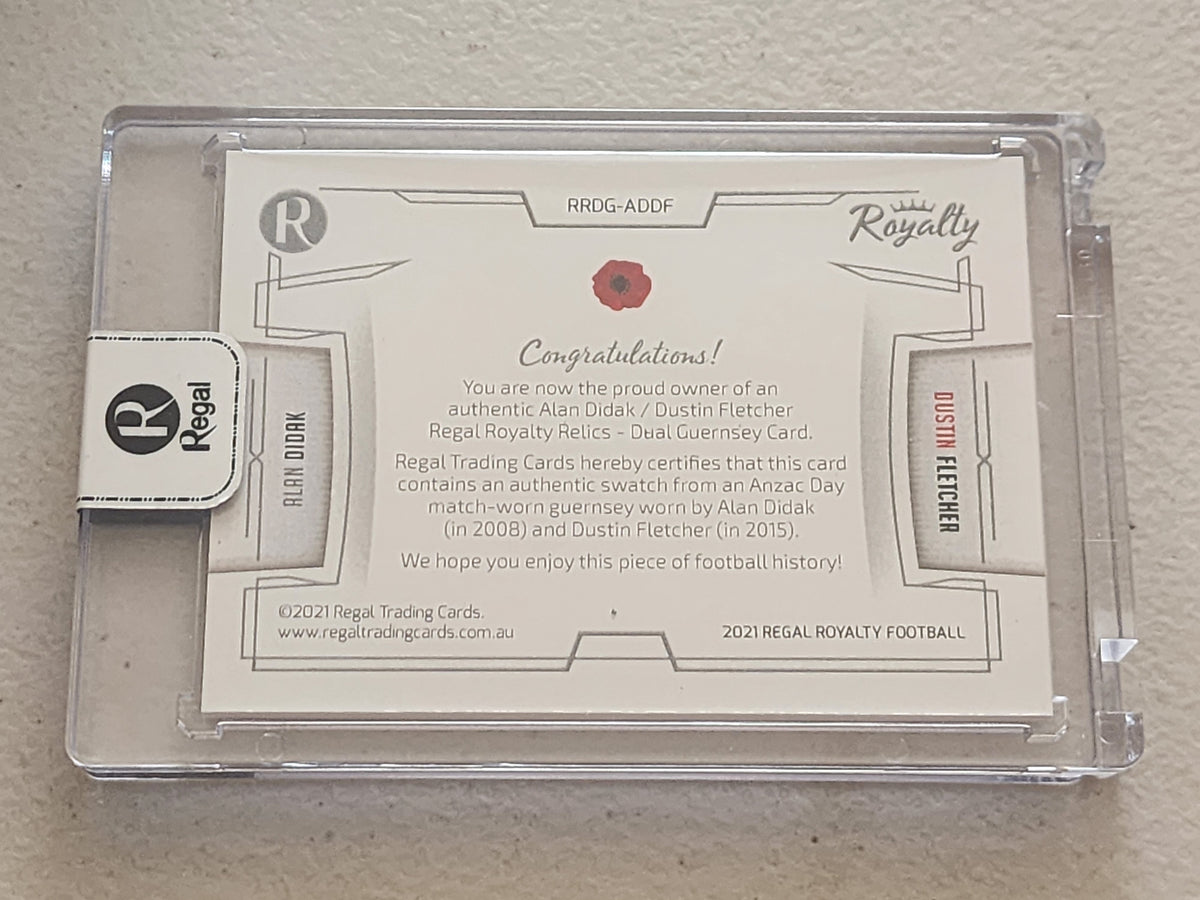 2021 Regal Royalty Relics Alan Didak Dustin Fletcher Duel Guersey Card ...