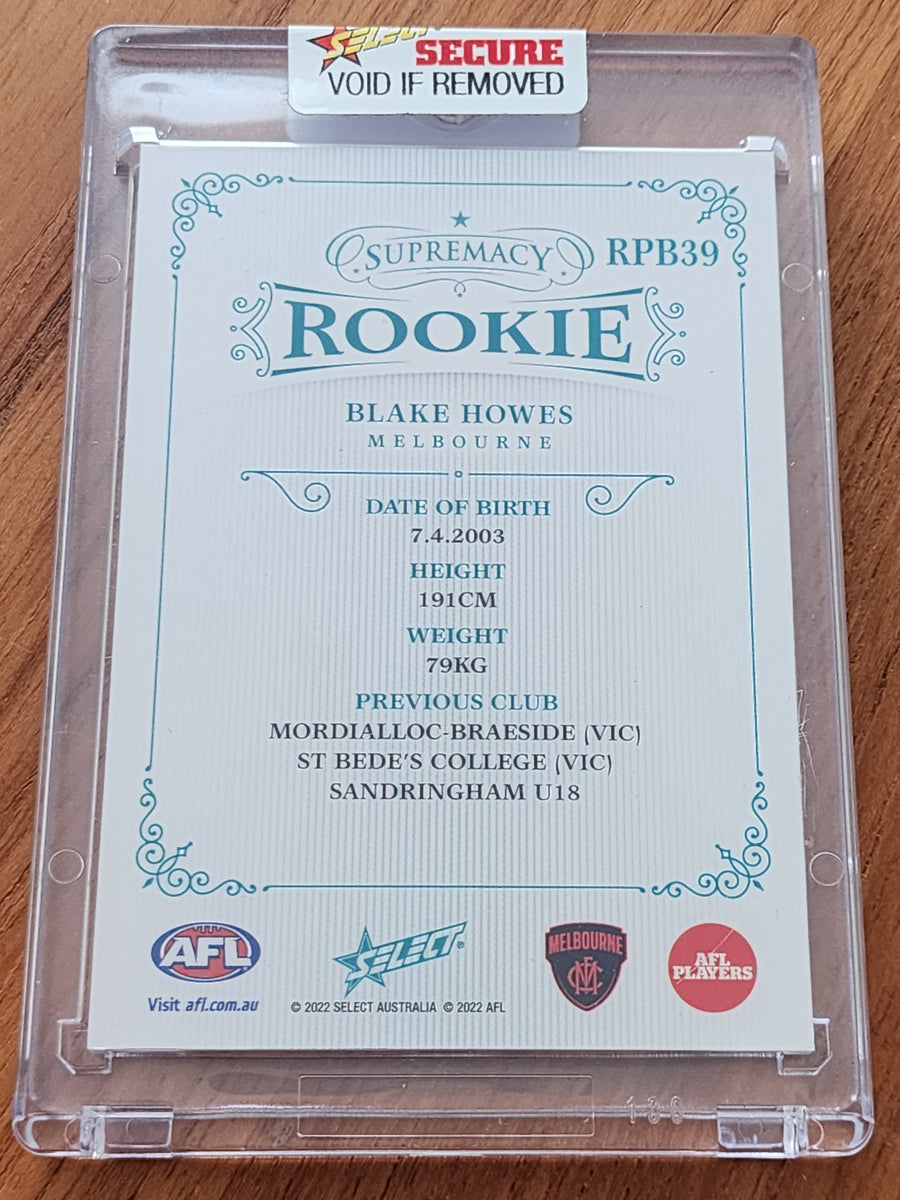 2022 AFL Select Supremacy Rookie Blake Howes Melbourne 29/75 – Shields ...