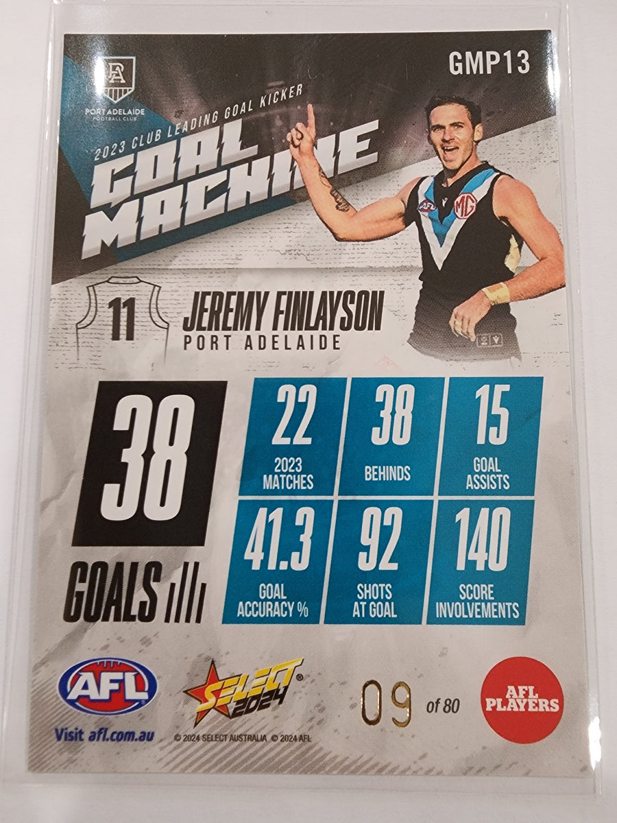 2024 AFL Select Goal Machine Jeremy Finlayson Port Adelaide Low 9/80 ...