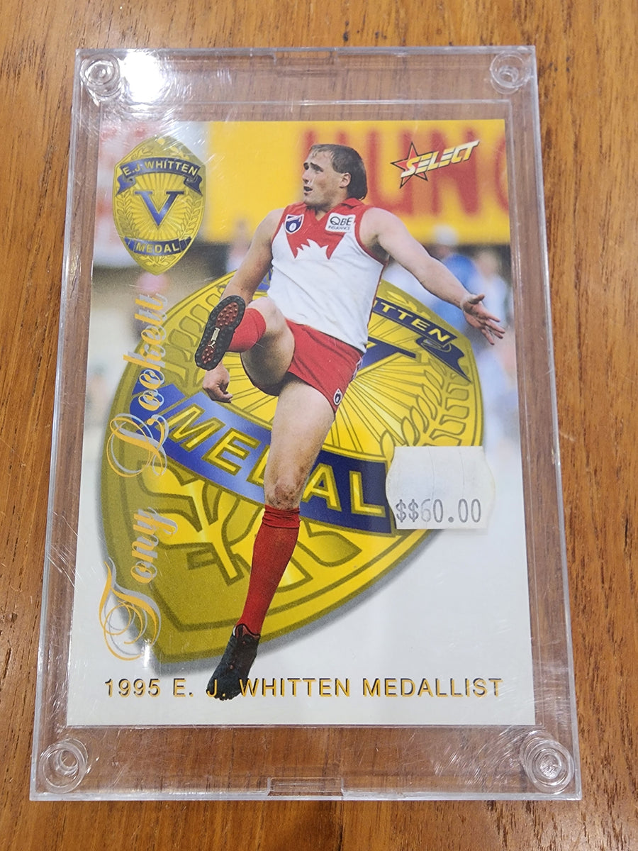 1996 SELECT JUMBO CASE CARD -TONY LOCKETT E.J MEDALIST -SWANS 191/200 ...