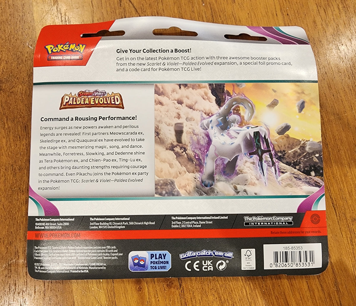 Pokemon TCG Paldea Evolved Triple 3 Pack Blister Varoom NEW/SEALED ...