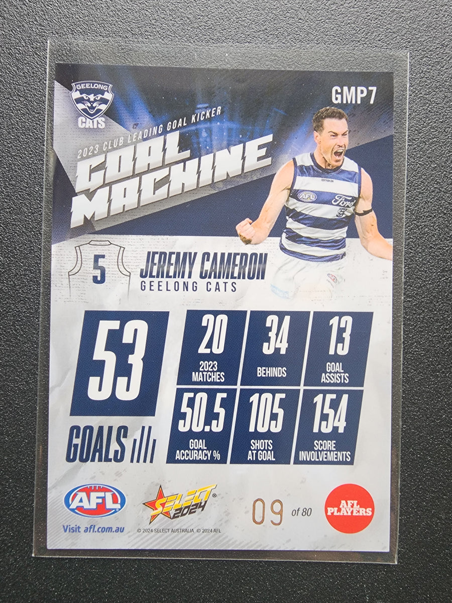 2024 AFL Select Goal Machine Jeremy Cameron Geelong LOW 9/80 – Shields ...