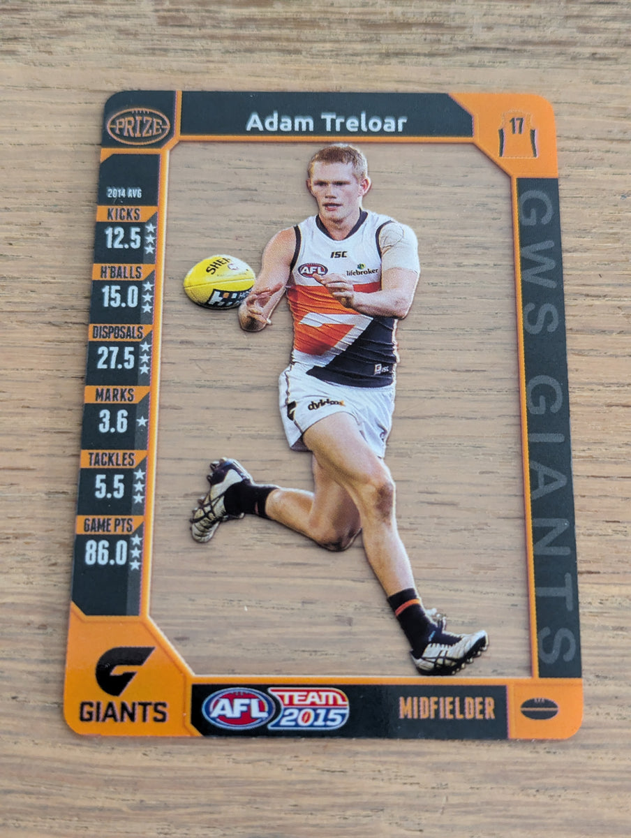 2015 AFL Teamcoach Prize Card Adam Treloar GWS Giants – Shields Stamps ...