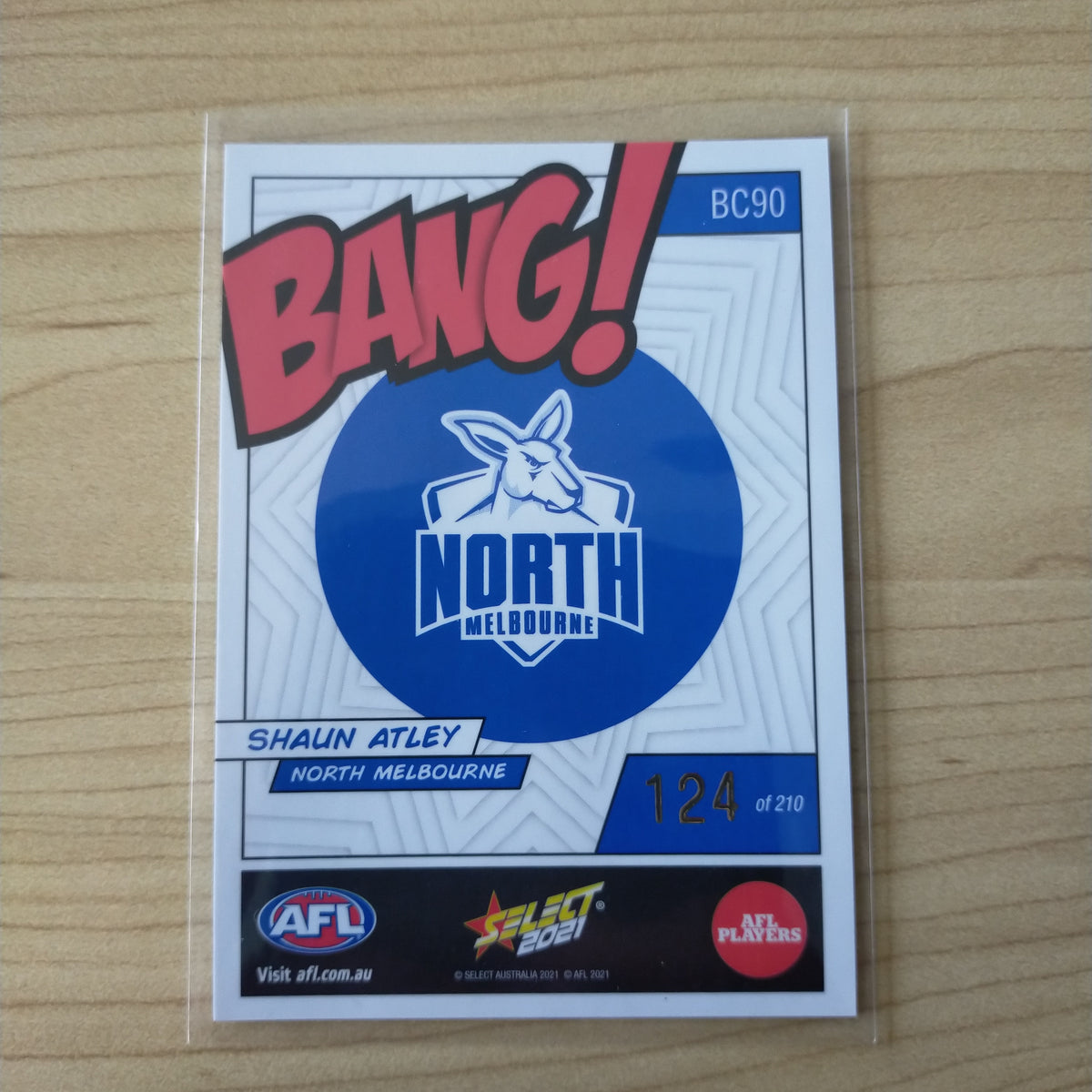 2021 AFL Select Footy Stars Bang Card Shaun Atley North Melbourne No.1 ...