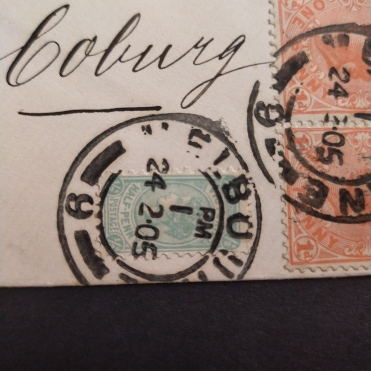 Victoria Australia 1901-10 Watermark V Over Crown (V4) 1/2d Blue-Green ...