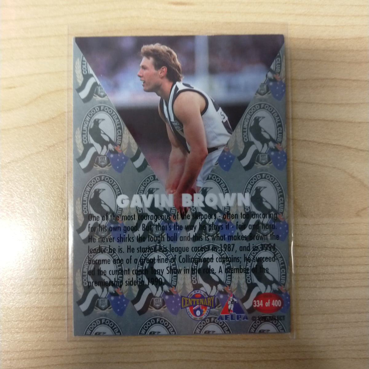1996 Select AFL Centenary AFLPA Captain Gavin Brown Collingwood No.334 ...