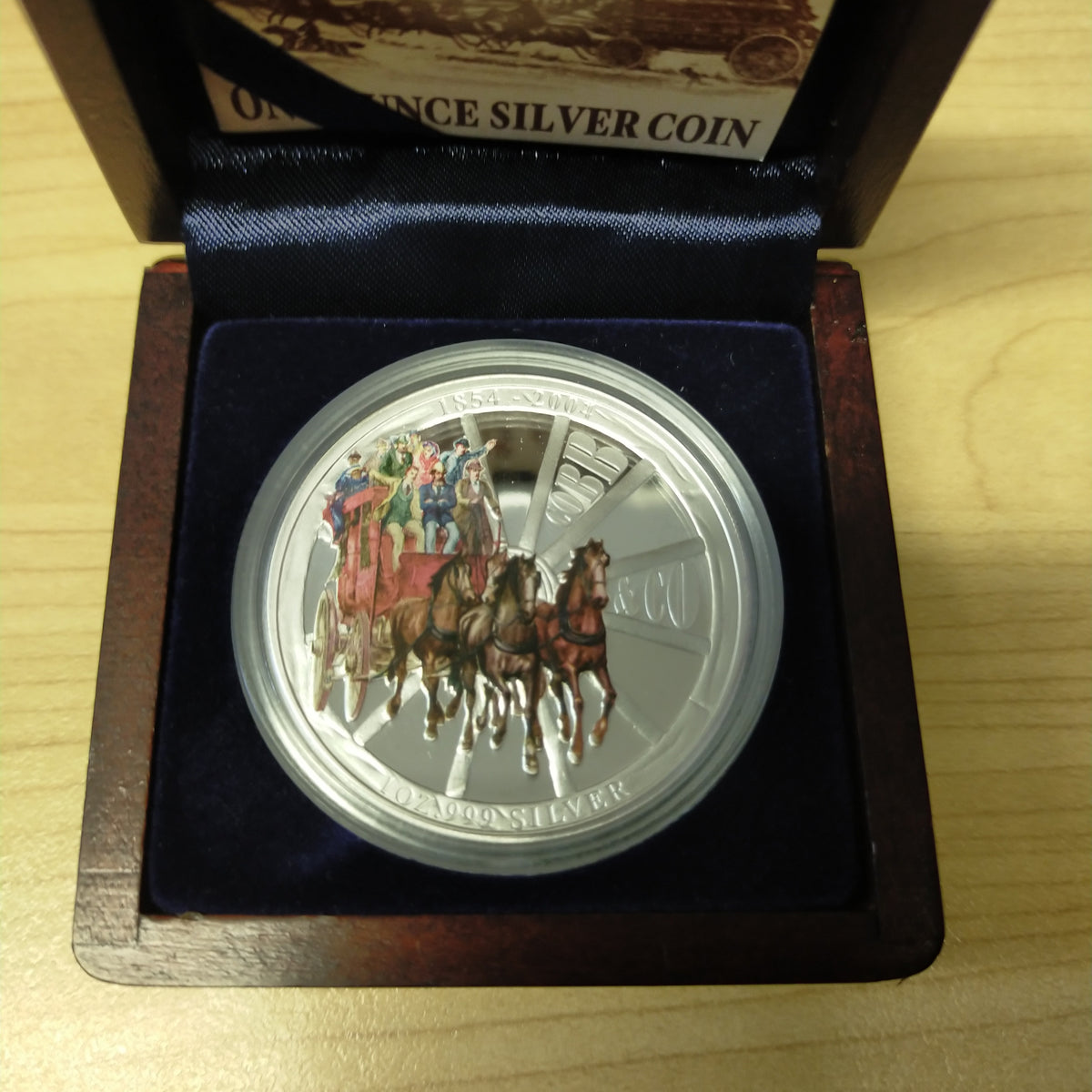 Australia 2004 Perth Mint 150th Anniversary Cobb & Co 1oz $1 Proof Sil ...