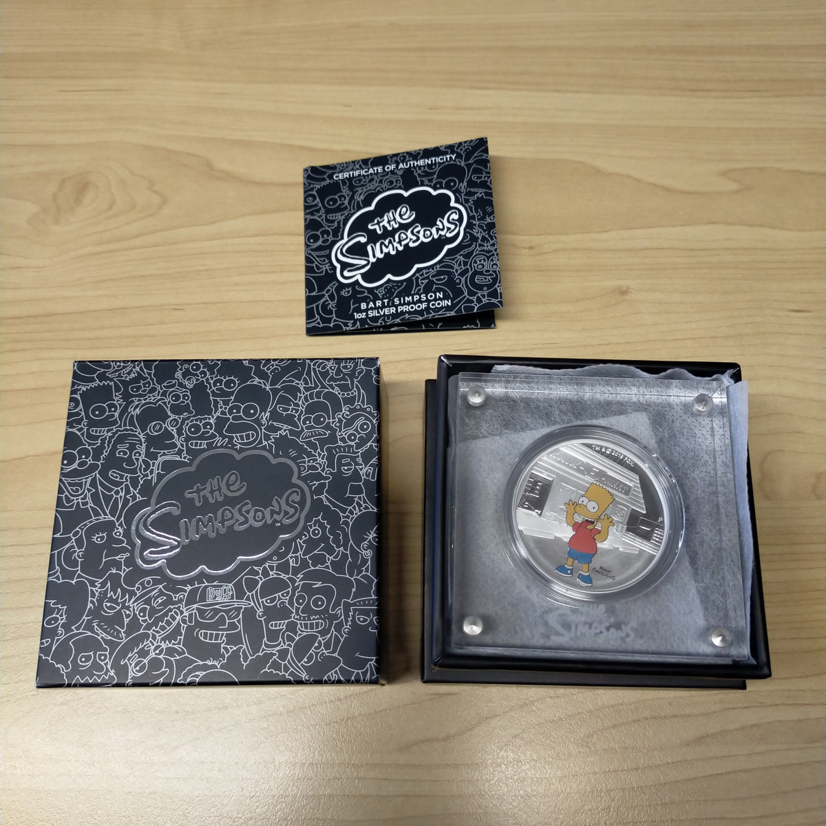 Australia 2019 Perth Mint The Simpsons Bart Simpson 1oz Silver Proof C ...