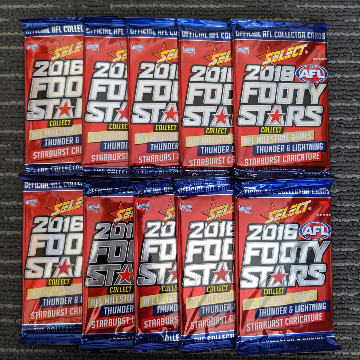 AFL 2016 Select Footy Stars 10 x Sealed Packets – Shields Stamps & Coins