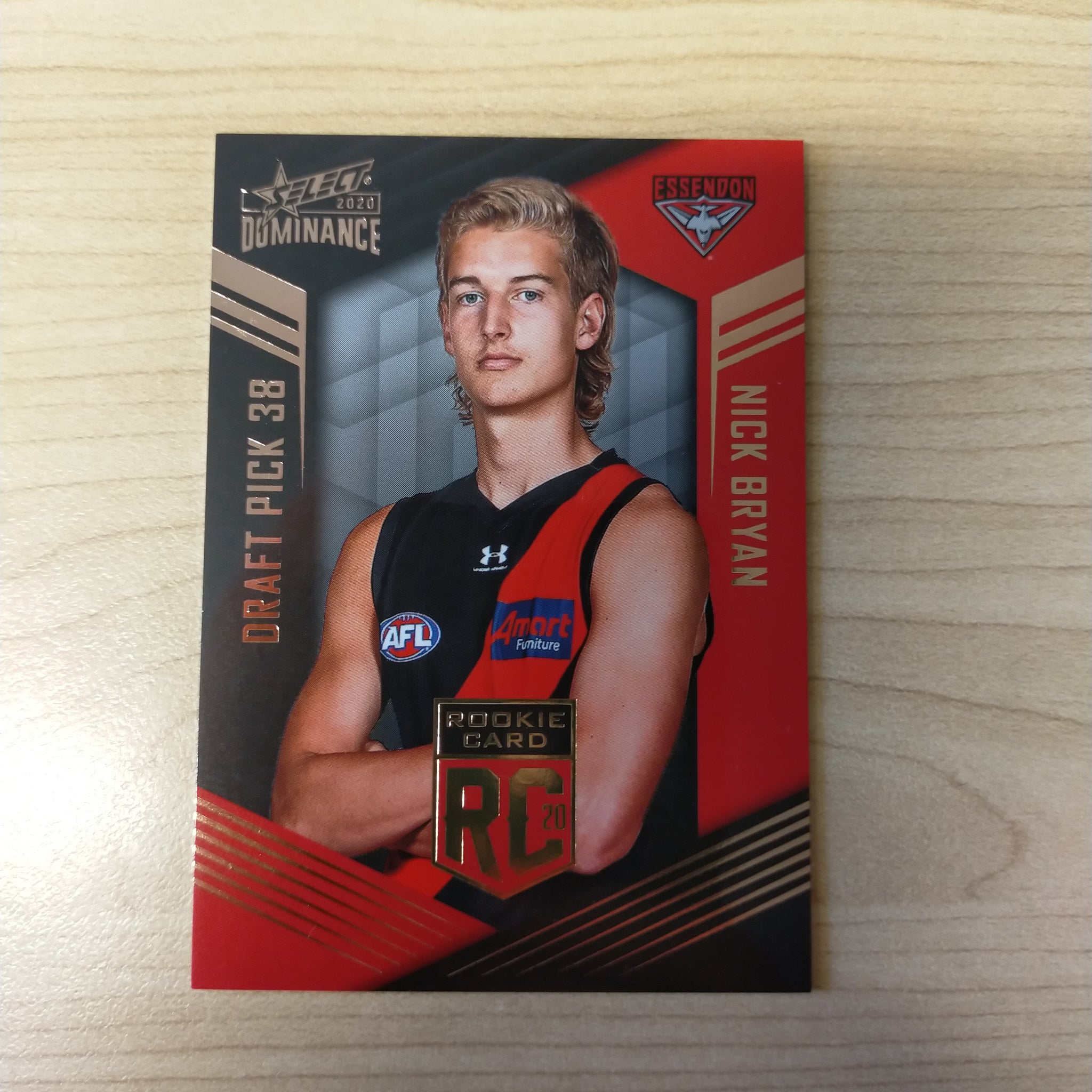 2020 AFL Select Dominance Nick Bryan Essendon Rookie Card RC38 No. 224 ...