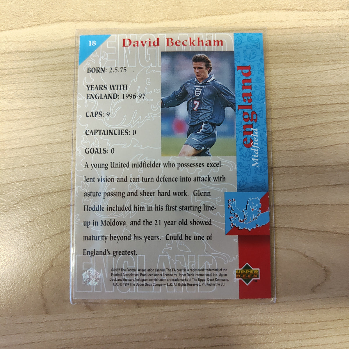 1997 Upper Deck The Squad Card David Beckham England – Shields Stamps ...