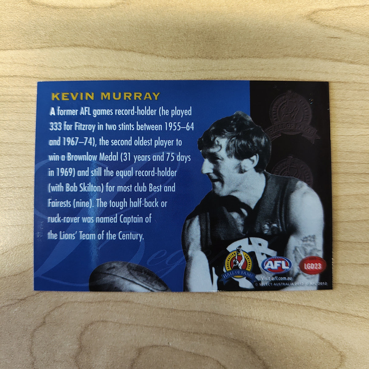 2012 Select Hall of Fame Series 4 Legend Kevin Murray Card – Shields ...