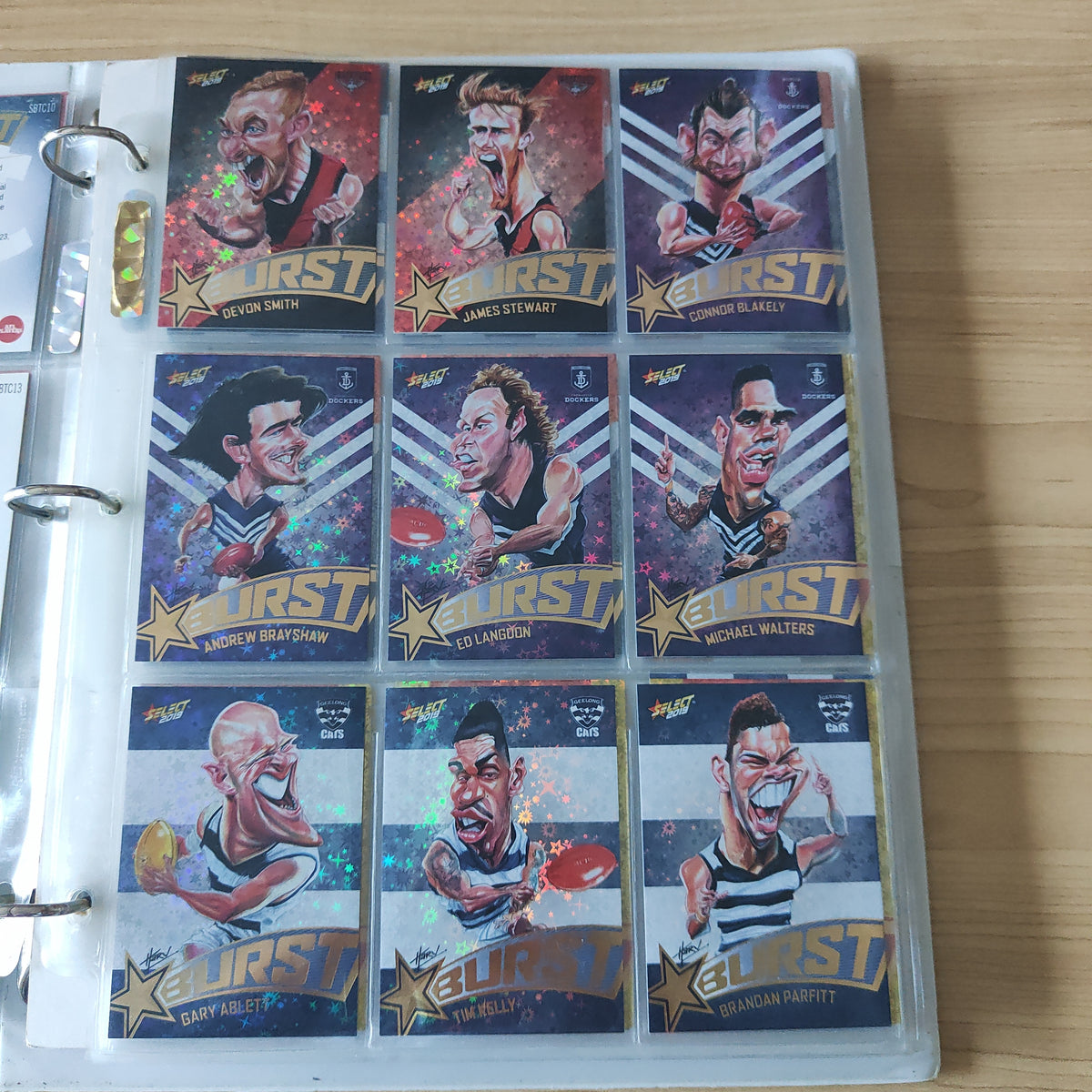 2019 AFL Select Footy Stars Star Burst Complete Set of 72 Cards ...
