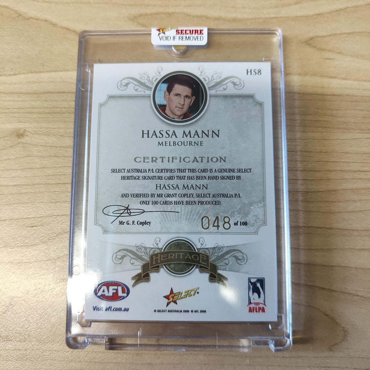 2009 Select Heritage Hassa Mann Melbourne No. 48/500 – Shields Stamps ...
