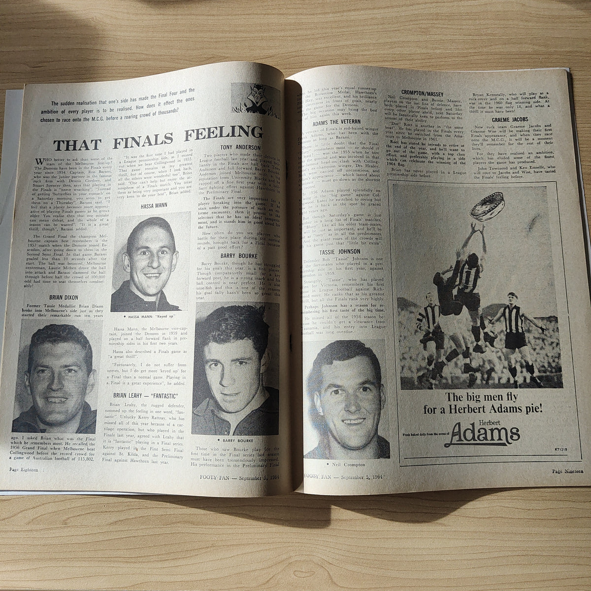 Footy Fan September 5 1964 Vol. 2, No.20 Football Magazine – Shields ...