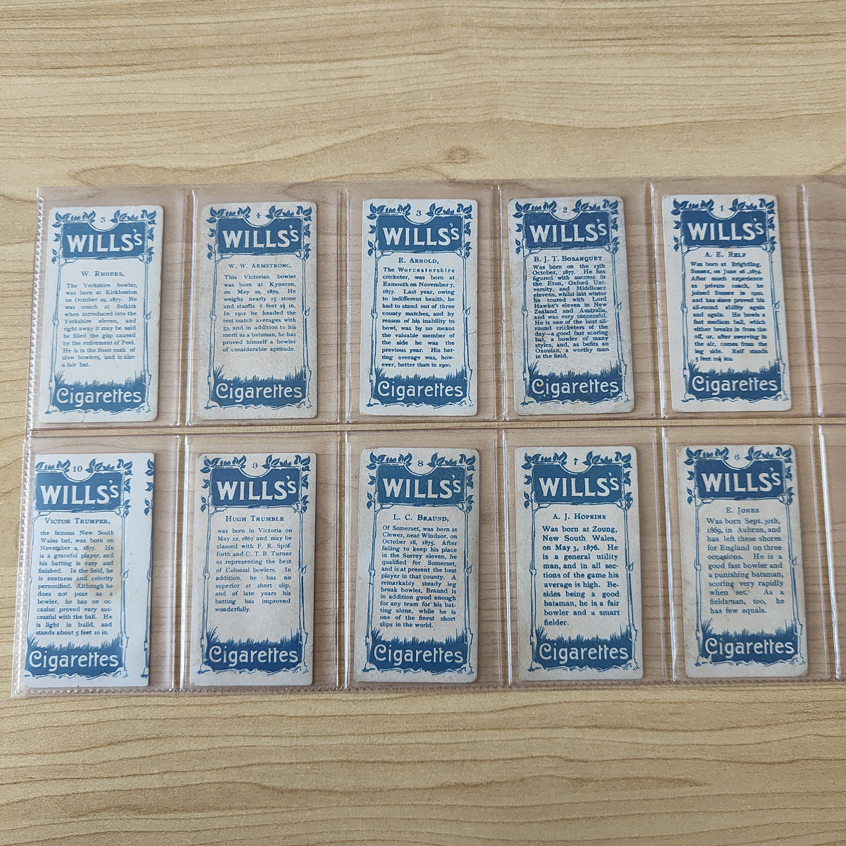 England and Australia 1903 Wills Cigarettes Set of 25 Cricket Cigarett ...